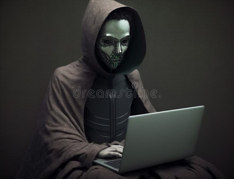 Anonymous Hacker with Crazy and Weird Fashion. Concept of Hacking ...