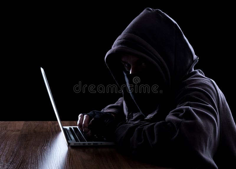 Anonymous Hacker in the Dark Stock Image - Image of safety, computer ...