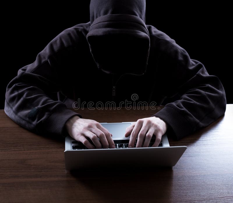 Anonymous Hacker in the Dark Stock Photo - Image of information, online ...