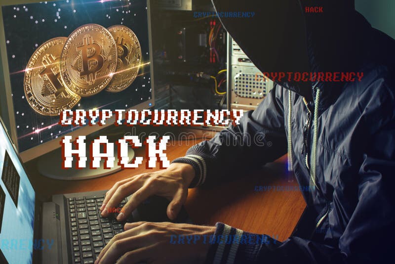 Anonymous Hacker Without A Face Is Trying To Steal Cryptocurrency Using A Computer Fraud And