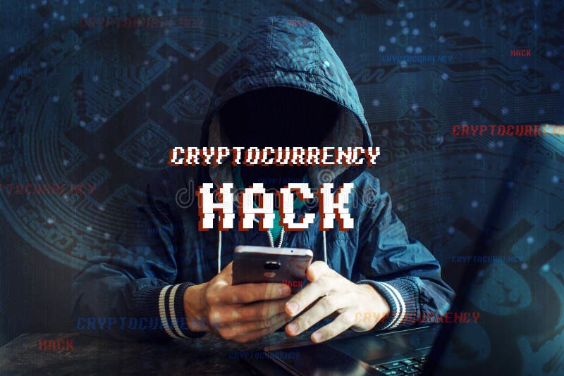 Anonymous Hacker Without A Face Is Trying To Steal Cryptocurrency Using A Computer Fraud And
