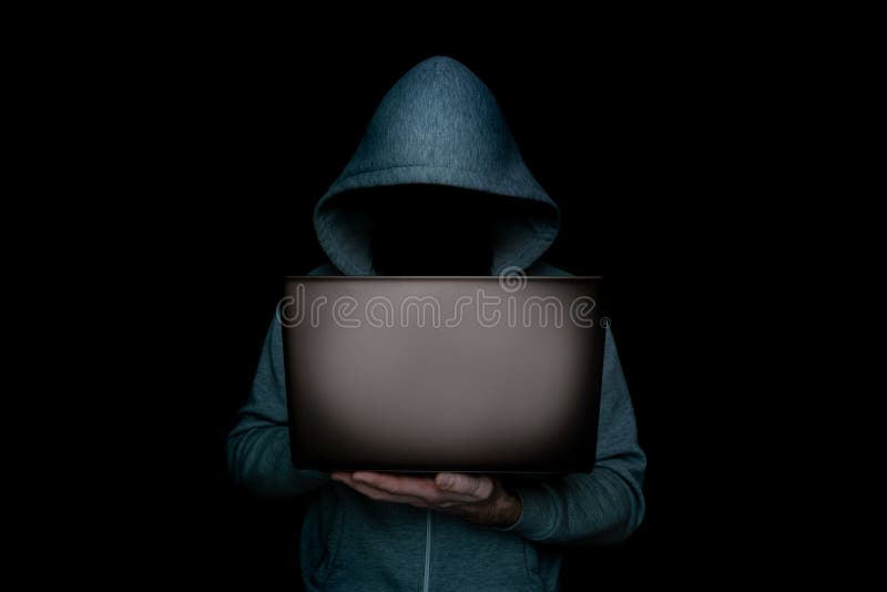 Cybercriminal In The Hood Typing Program Code While Stealing Access Databases With Passwords
