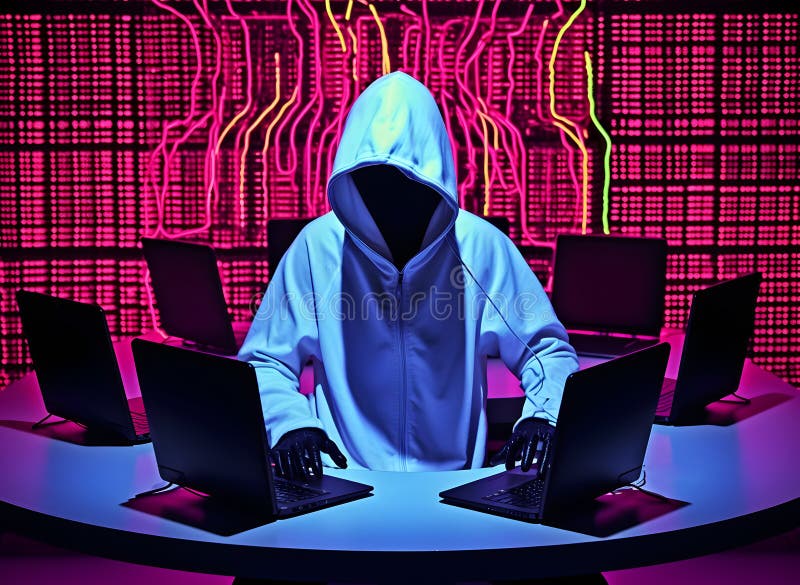 Hacker with Hoodie. Concept of Cybercrime, Cyberattack, Scammer, Etc ...
