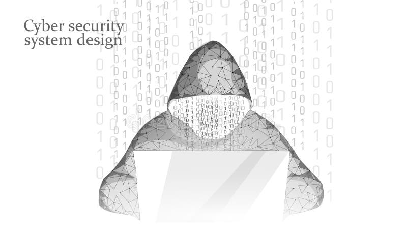 Anonymous Hacker at the Laptop Computer Internet Security. Cyber Attack ...