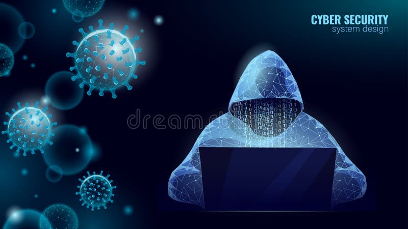 Anonymous Hacker at the Laptop Computer Internet Security. Cyber Attack ...