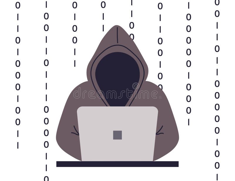 Anonymous Hacker with Laptop. Cyber Criminal Stealing User Personal ...