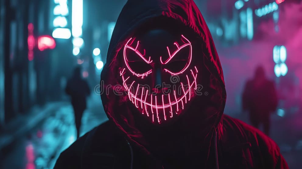 Anonymous Hacker Screen Filled with Overlapping Digital Noise, Masked Commands, and Neon ...