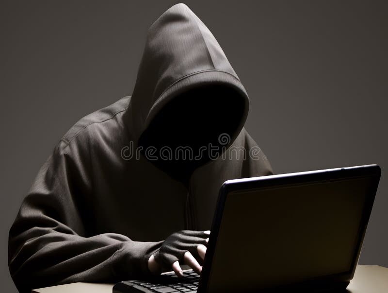 Hacker Typing Laptop Concept Of Cybercrime Cyberattack Dark Web Ai Generated Stock