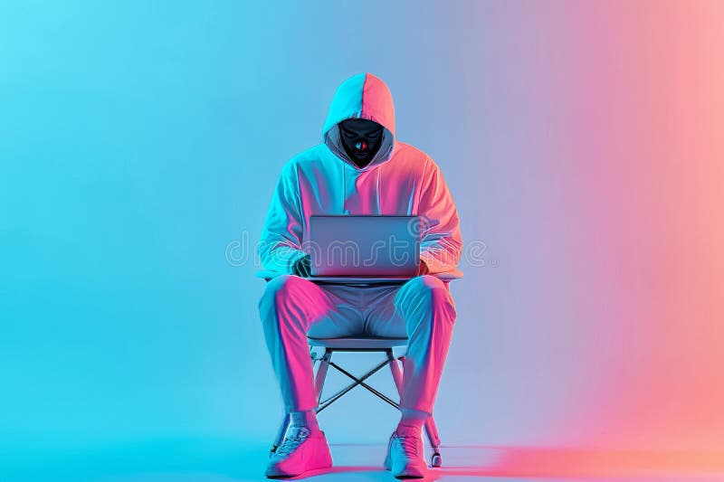 An Anonymous Hacker Typing on a Laptop Computer. Cybercrime ...