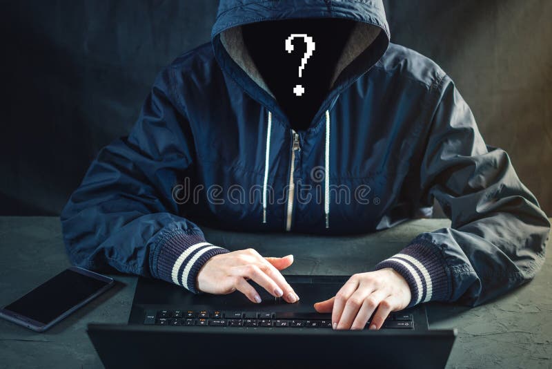 Anonymous Hacker Programmer Uses a Laptop To Hack the System in the ...