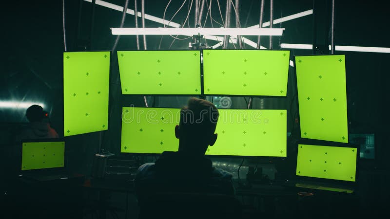 Anonymous Hacker Using Computers for Criminal Activities Stock Photo ...