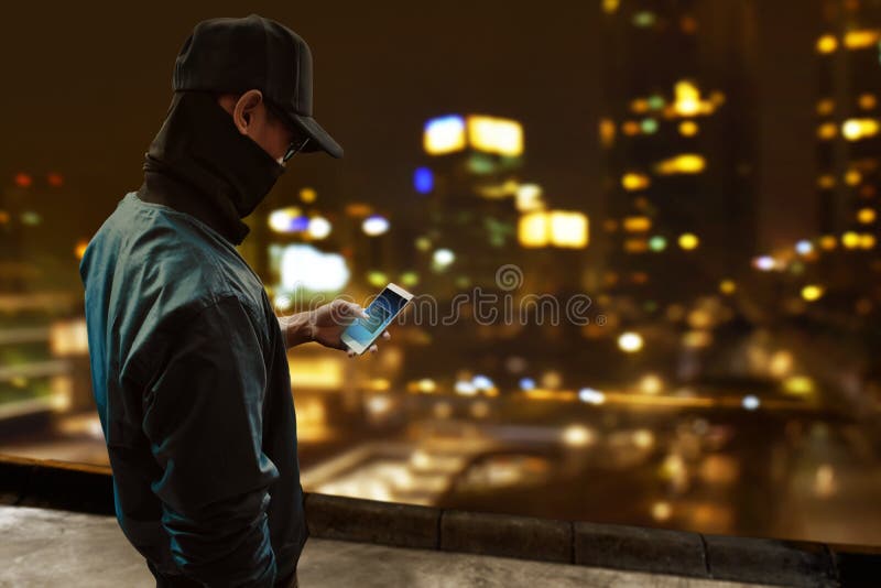 Anonymous Hacker Using Mobile Phone Stock Image - Image of hack, people ...