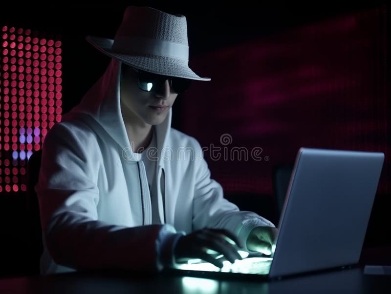 Anonymous Hacker with White Hat. Concept of Hacking Cybersecurity ...