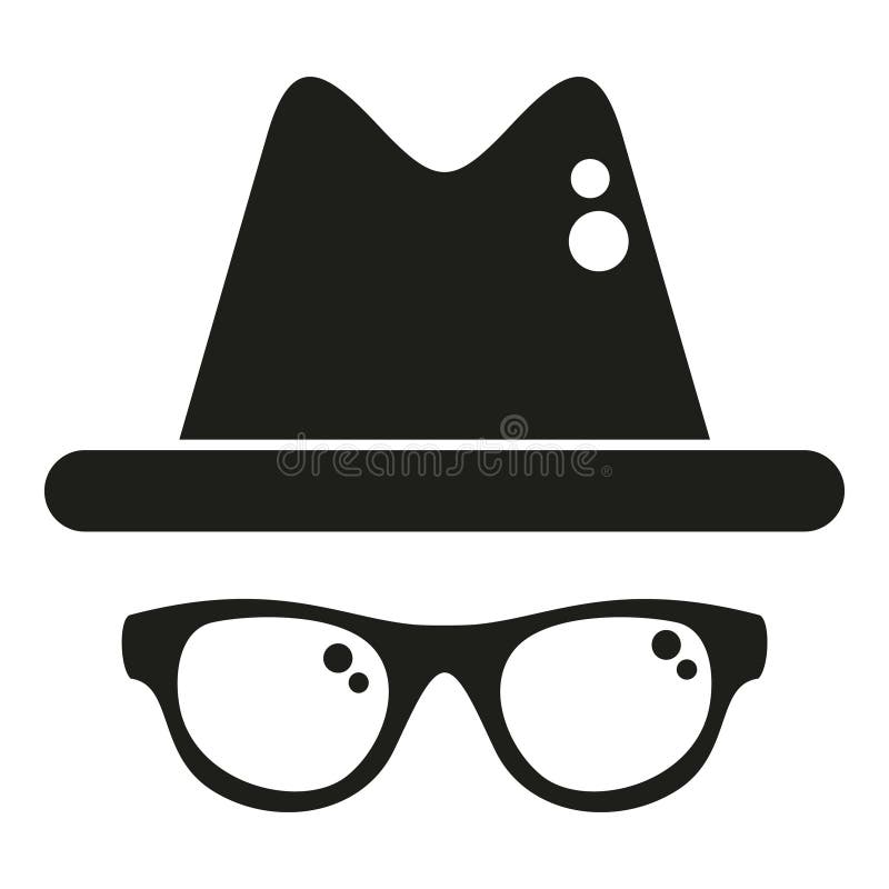 Anonymous Hat and Glasses Icon Simple Vector. Hidden Identity Stock ...