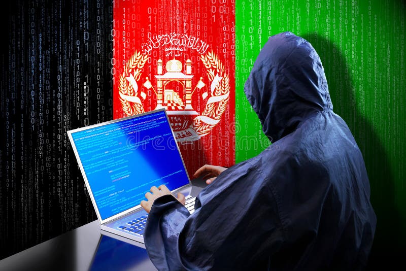 Anonymous Hooded Hacker, Flag of Afghanistan, Binary Code - Cyber ...