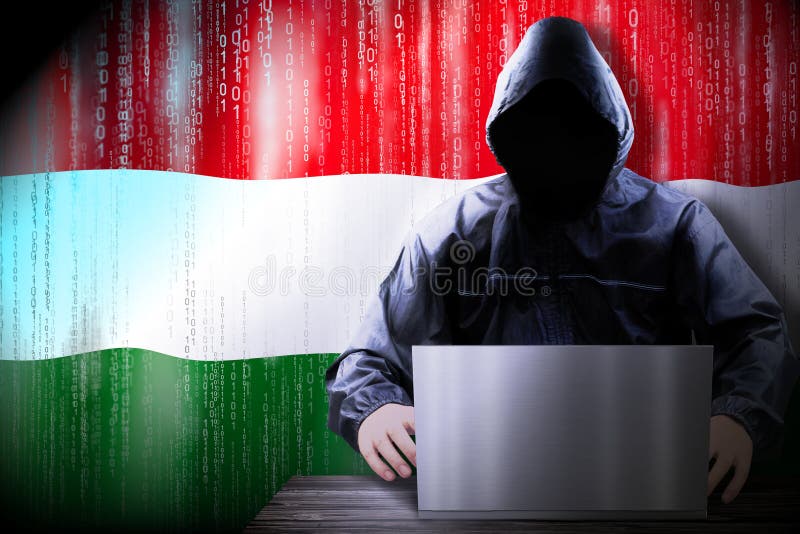 Anonymous Hooded Hacker, Flag of Hungary, Binary Code - Cyber Attack ...