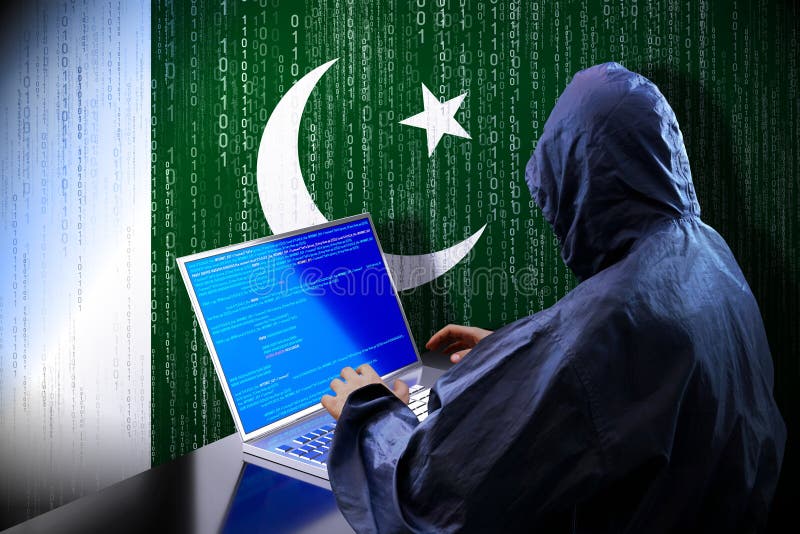 Anonymous Hooded Hacker, Flag of Pakistan, Binary Code - Cyber Attack ...