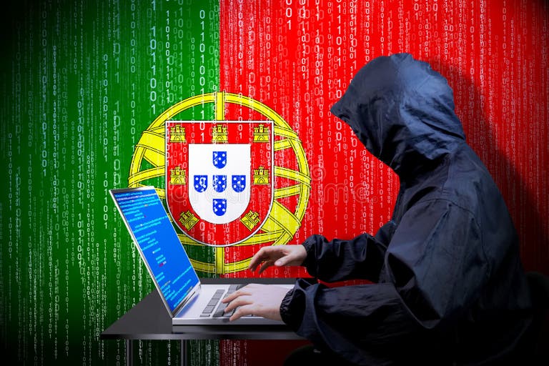 Anonymous Hooded Hacker, Flag of Portugal, Binary Code - Cyber Attack ...