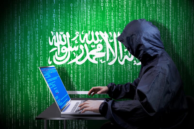 Anonymous Hooded Hacker, Flag of Saudi Arabia, Binary Code - Cyber ...