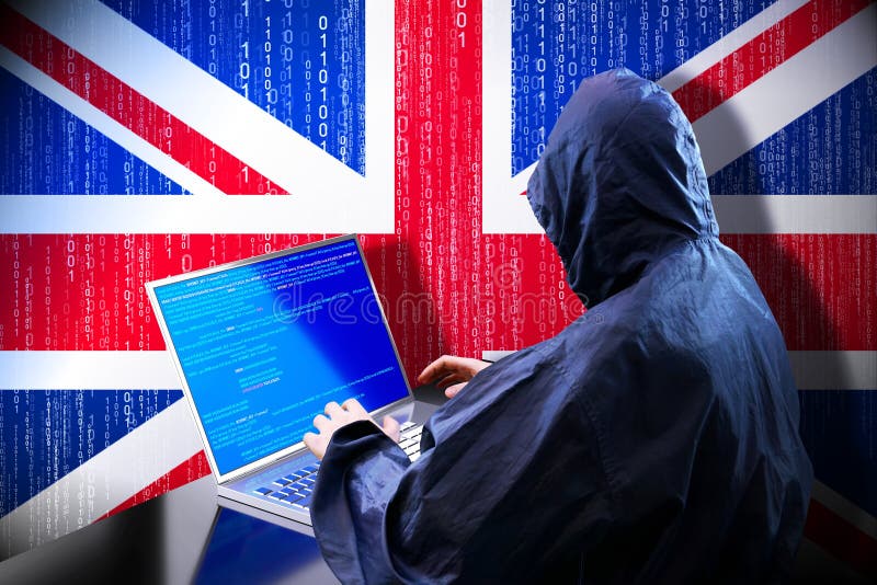 Anonymous Hooded Hacker, Flag of United Kingdom, Binary Code - Cyber ...