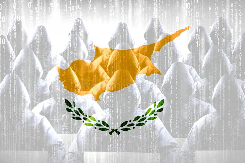 Anonymous Hooded Hackers, Flag of Cyprus, Binary Code - Cyber Attack ...