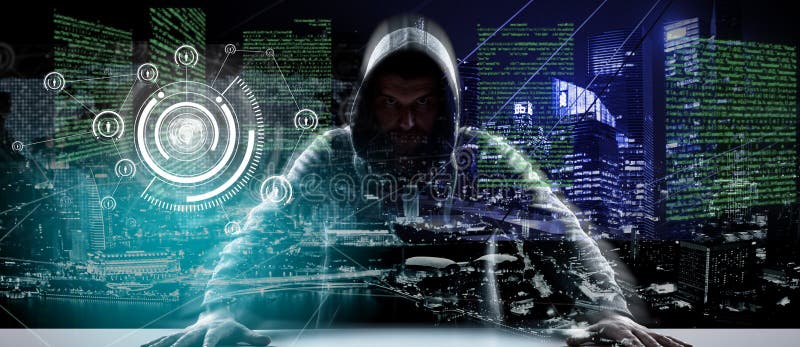 Anonymous Internet Hacker in Front of Computer. Web Crime Concept Stock ...