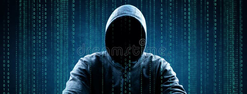 Anonymous Internet Hacker in Front of Computer. Web Crime Concept Stock ...