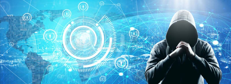 Anonymous Internet Hacker in Front of Computer. Web Crime Concept Stock ...