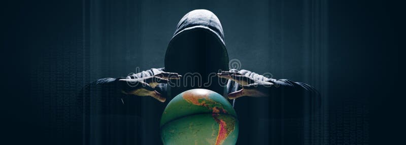 Anonymous Internet Hacker in Front of Computer. Web Crime Concept Stock ...