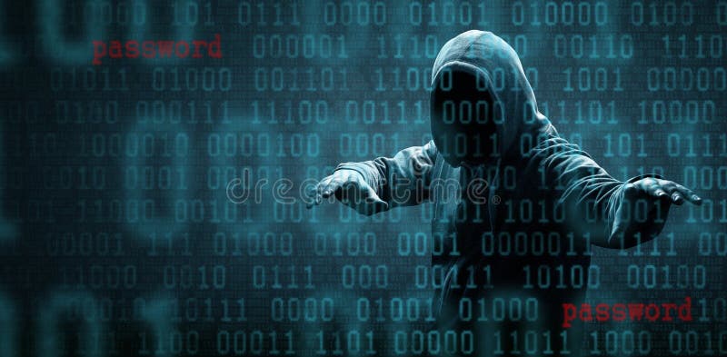 Anonymous Internet Hacker in Front of Computer. Web Crime Concept Stock ...