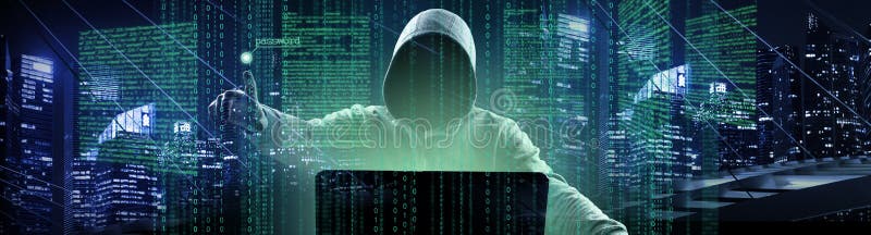 Anonymous Internet Hacker in Front of Computer. Web Crime Concept Stock ...