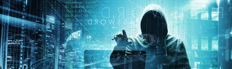 Anonymous Internet Hacker in Front of Computer. Web Crime Concept Stock ...