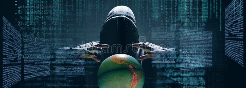Anonymous Internet Hacker in Front of Computer. Web Crime Concept Stock ...