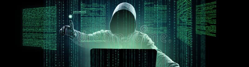 Anonymous Internet Hacker in Front of Computer. Web Crime Concept Stock ...