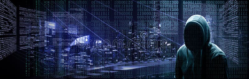 Anonymous Internet Hacker in Front of Computer. Web Crime Concept Stock ...