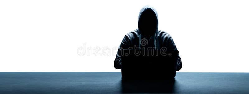 Anonymous Internet Hacker in Front of Computer. Web Crime Concept Stock ...