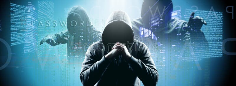 Anonymous Internet Hacker in Front of Computer. Web Crime Concept Stock ...