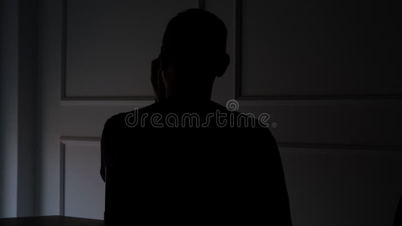 Anonymous Interview Silhouette of Man in Shadowed Profile Stock Footage ...