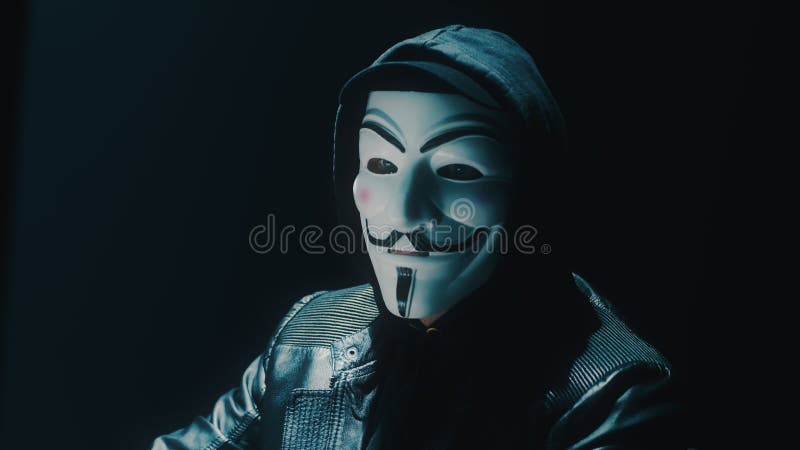 Anonymous Man Stealing Data Online Stock Image - Image of information ...