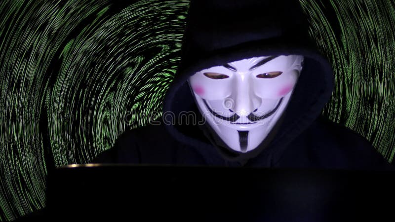 Anonymous Mask and Coding -Hacker in the Hood with Anonymous Mask Stock ...