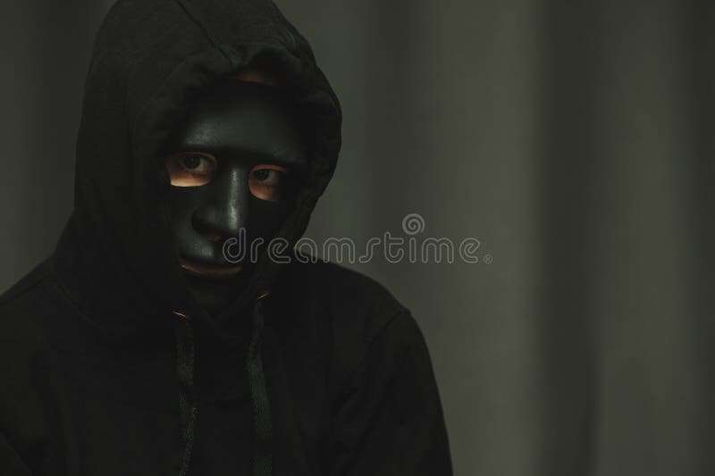 Anonymous in Mask,criminal Thief or Enemy Terrorist Stock Image - Image ...