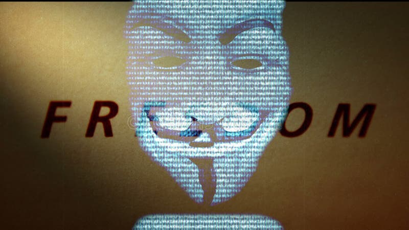 Anonymous Mask on Freedom Background Stock Video - Video of animation ...