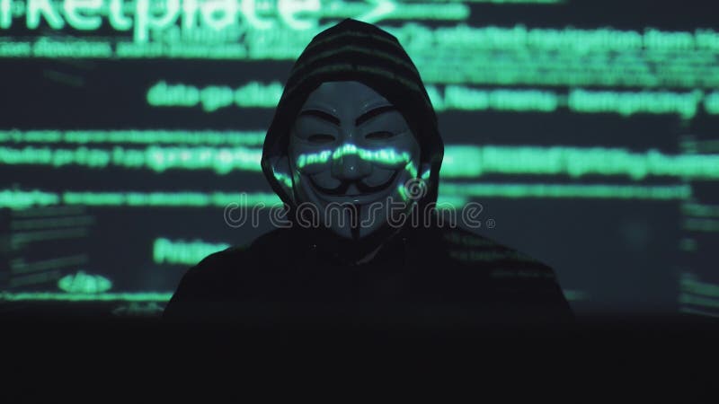 Anonymous in the Mask Steals User Data on the Network. Hacker Against ...