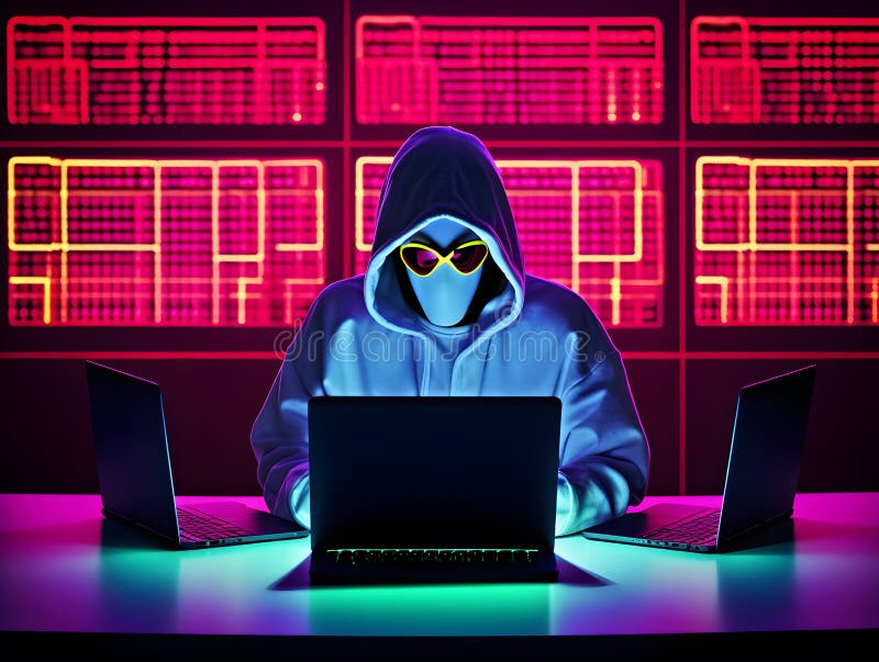 Hacker with Hoodie. Concept of Cybercrime, Cyberattack, Scammer, Etc ...