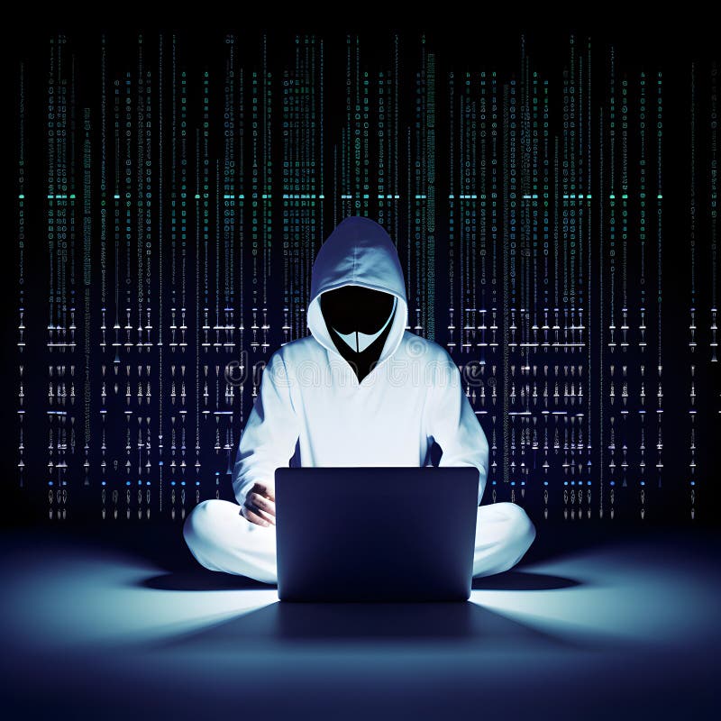 Modernized Hacker with Hoodie. Concept of Dark Web, Cybercrime ...