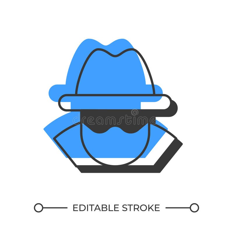 Anonymous Offset Shadow Line Icon Stock Illustration - Illustration of ...