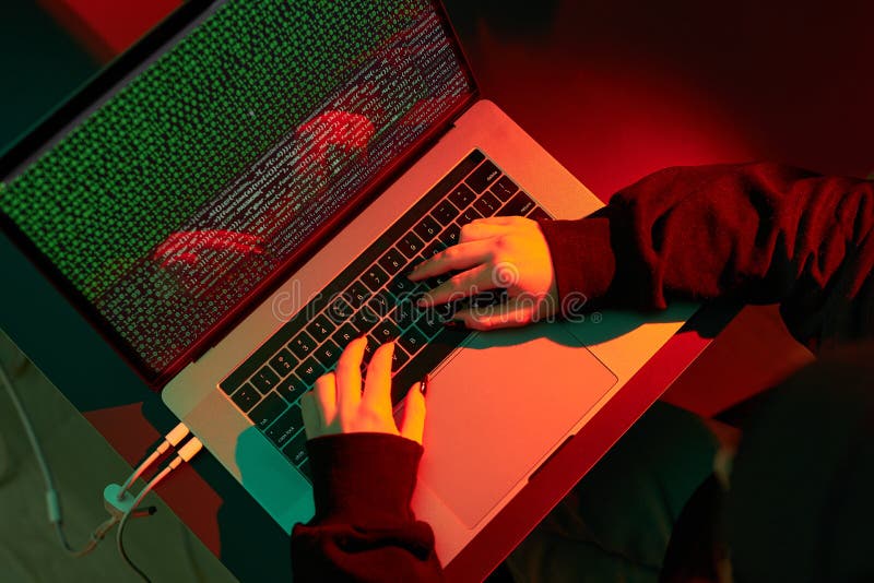 Anonymous People Using Computer And Programming To Break Code Cyber Security Threat Internet