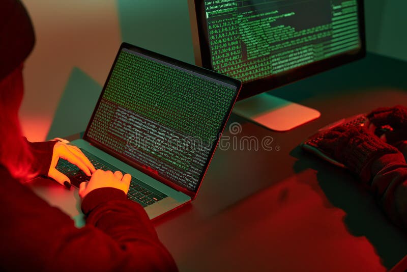 Anonymous People Using Computer and Programming To Break Code. Cyber ...