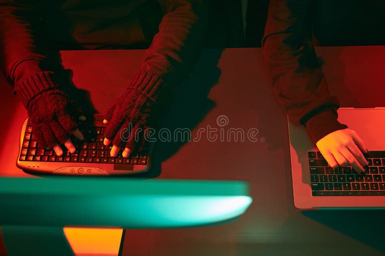 Anonymous People Using Computer and Programming To Break Code. Cyber ...