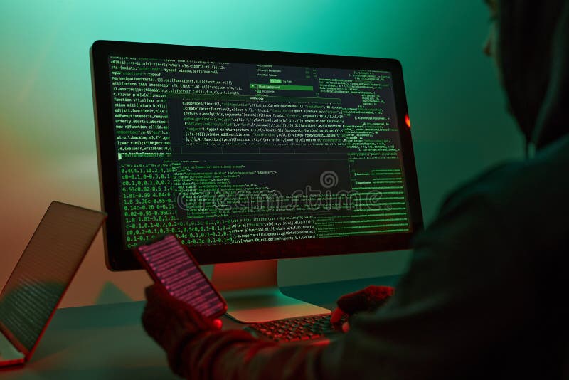 Anonymous People Using Computer And Programming To Break Code Cyber Security Threat Internet